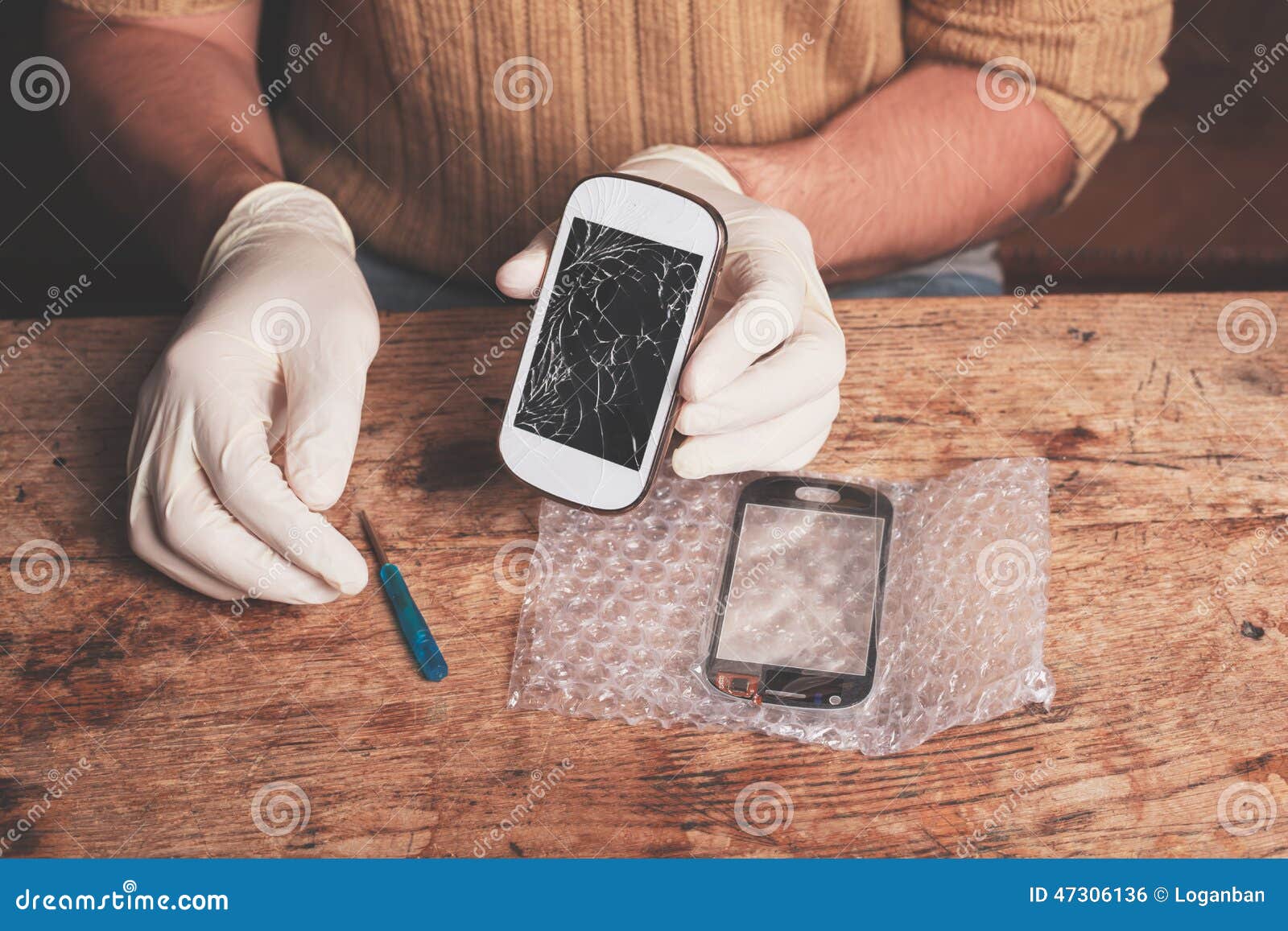 Technician Fixing Smart Phone Stock Photo - Image of repair, service ...
