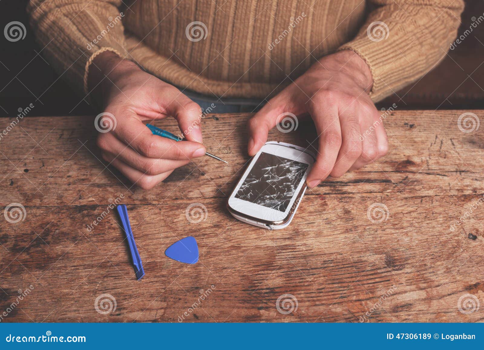 Technician Fixing Smart Phone Stock Image - Image of digital, equipment ...