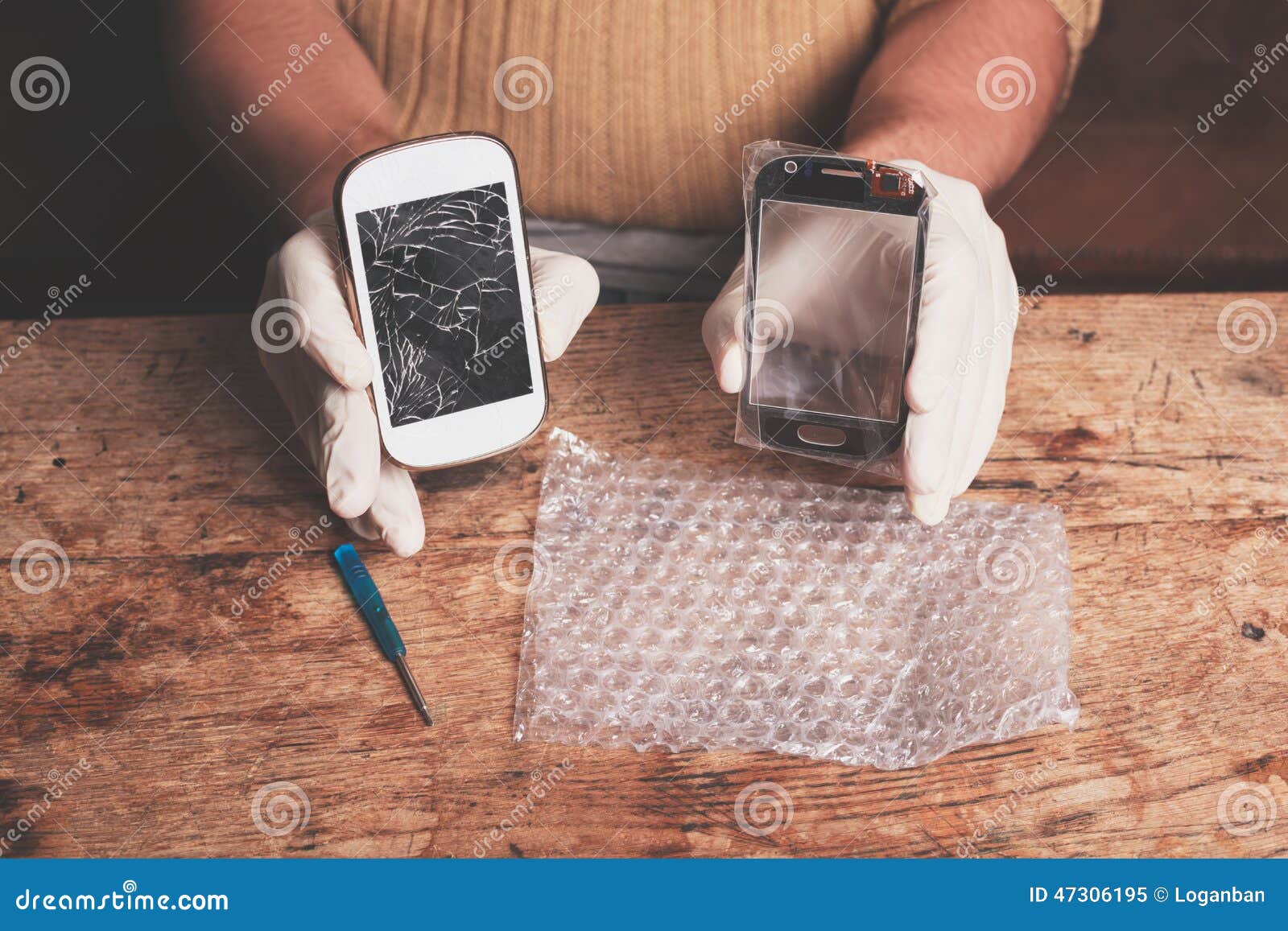 Technician Fixing Smart Phone Stock Image - Image of smart, damaged ...
