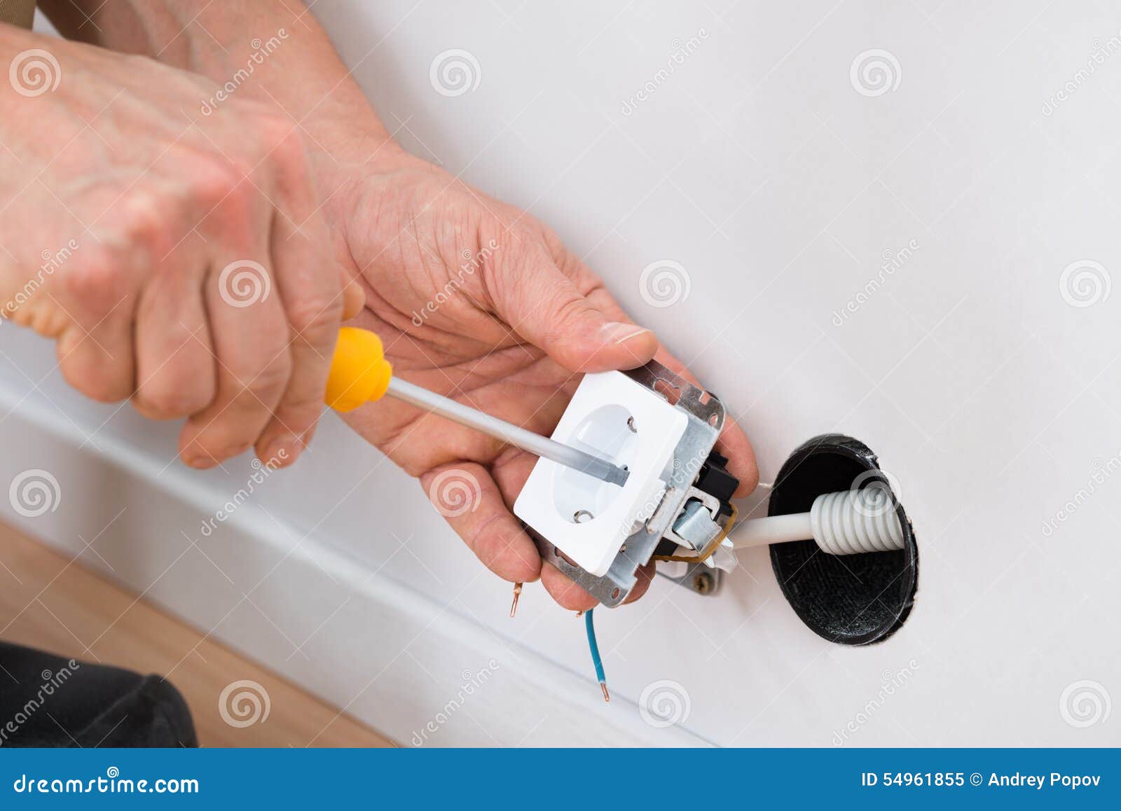 Technician fixing socket stock image. Image of electrician - 54961855