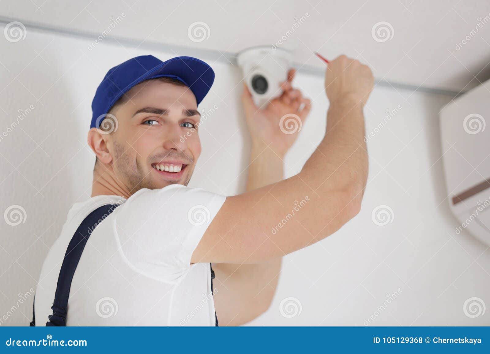 Technician Fixing Video Camera Stock Photo - Image of monitoring ...