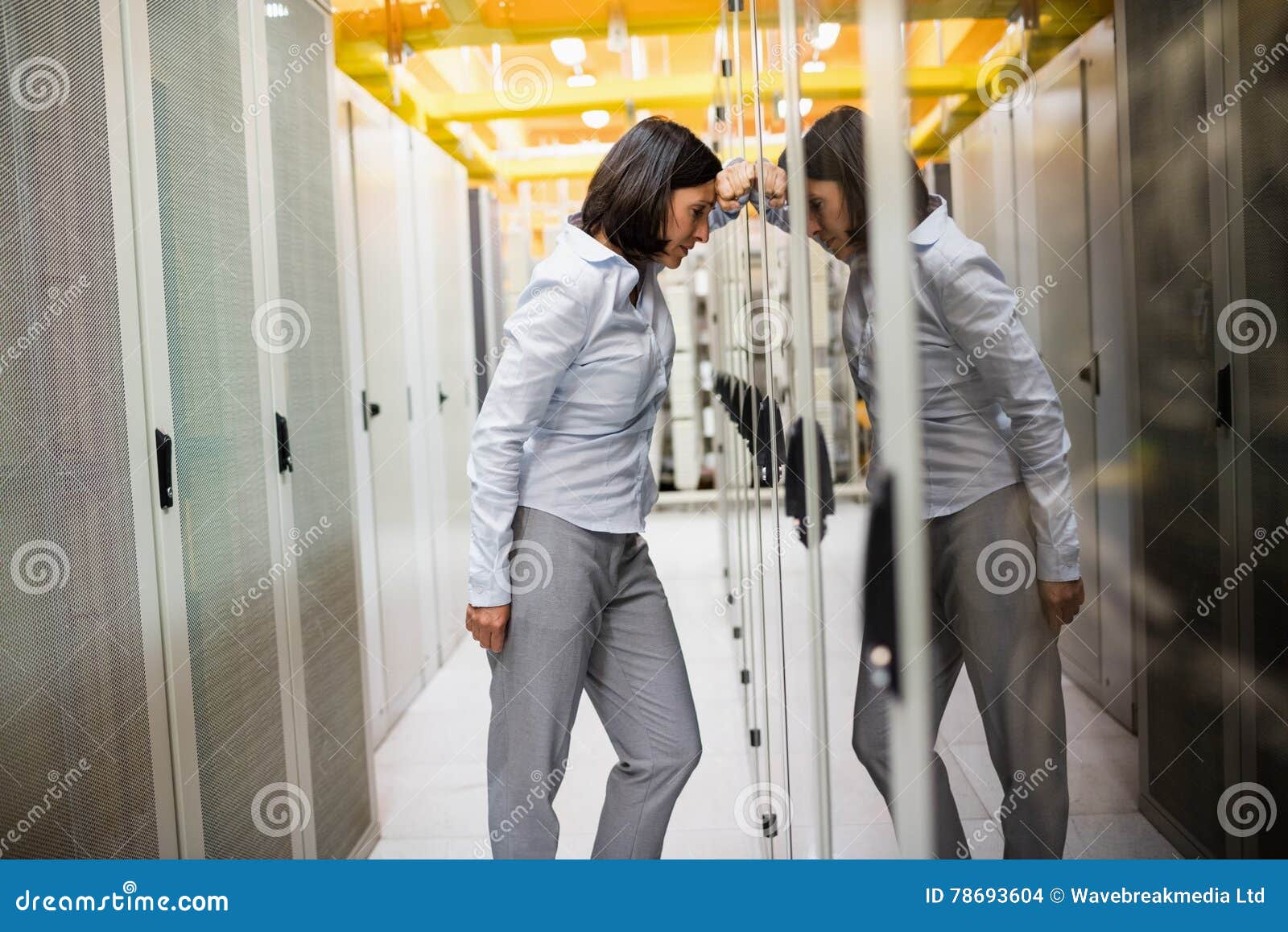Technician Getting Stressed Over Server Maintenance Stock Photo - Image ...