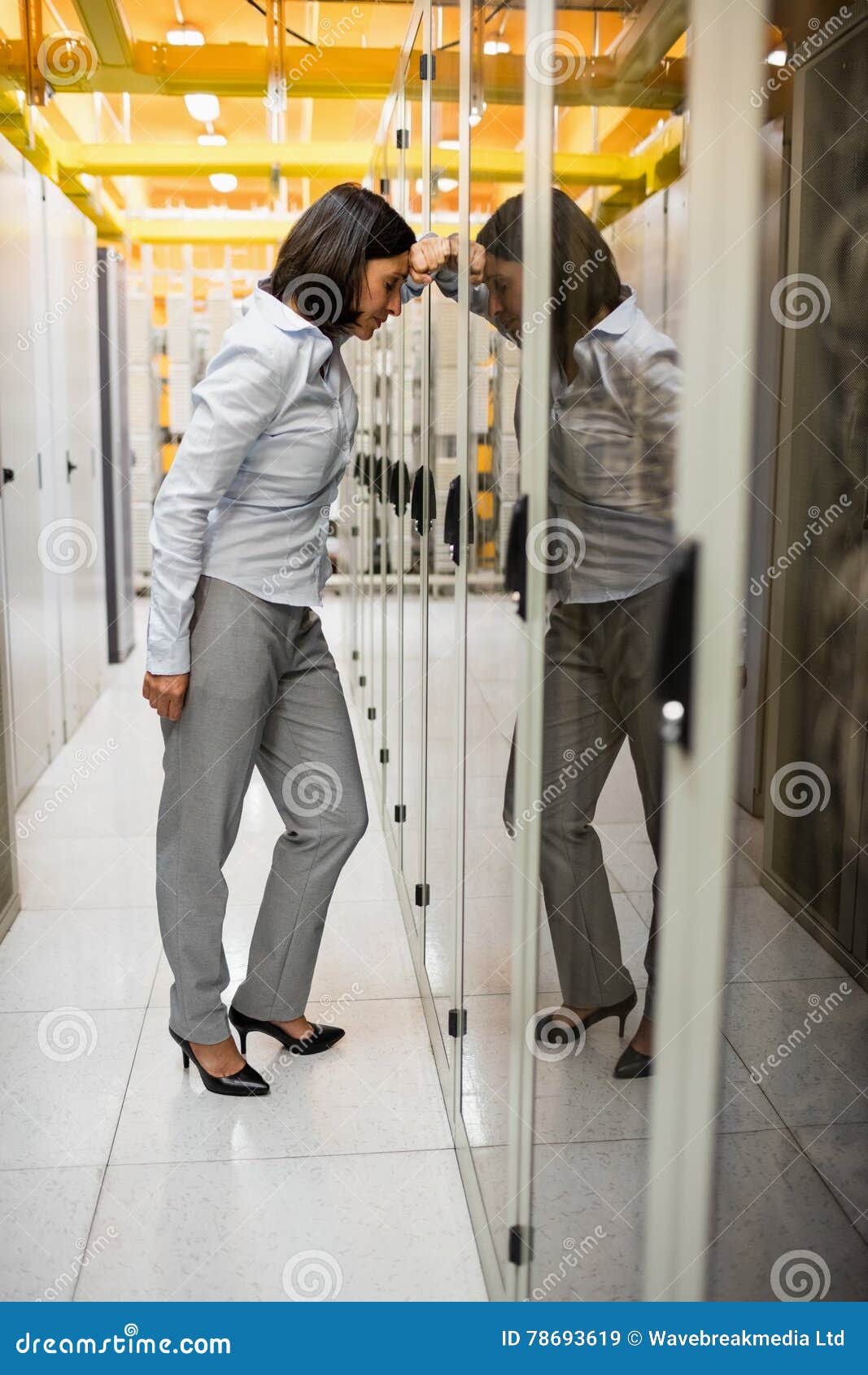 Technician Getting Stressed Over Server Maintenance Stock Image - Image ...