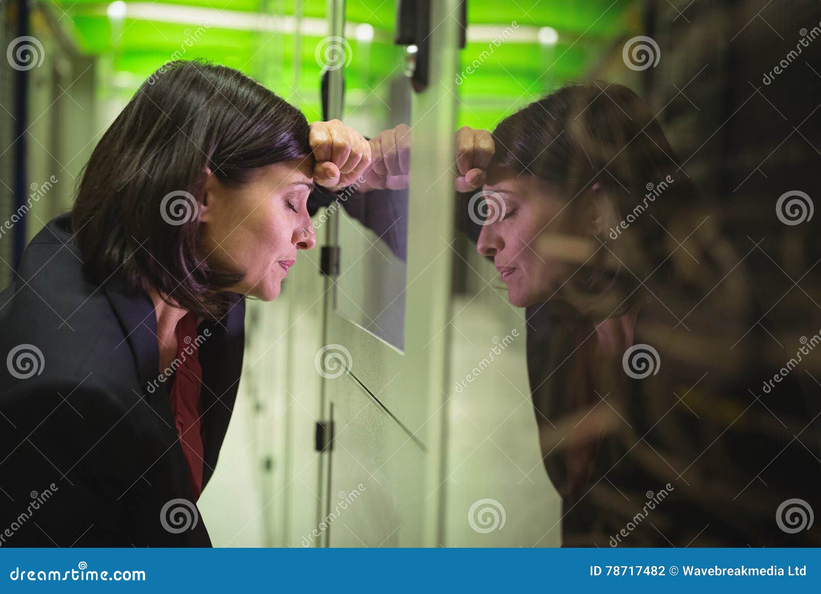 Technician Getting Stressed Over Server Maintenance Stock Photo - Image ...