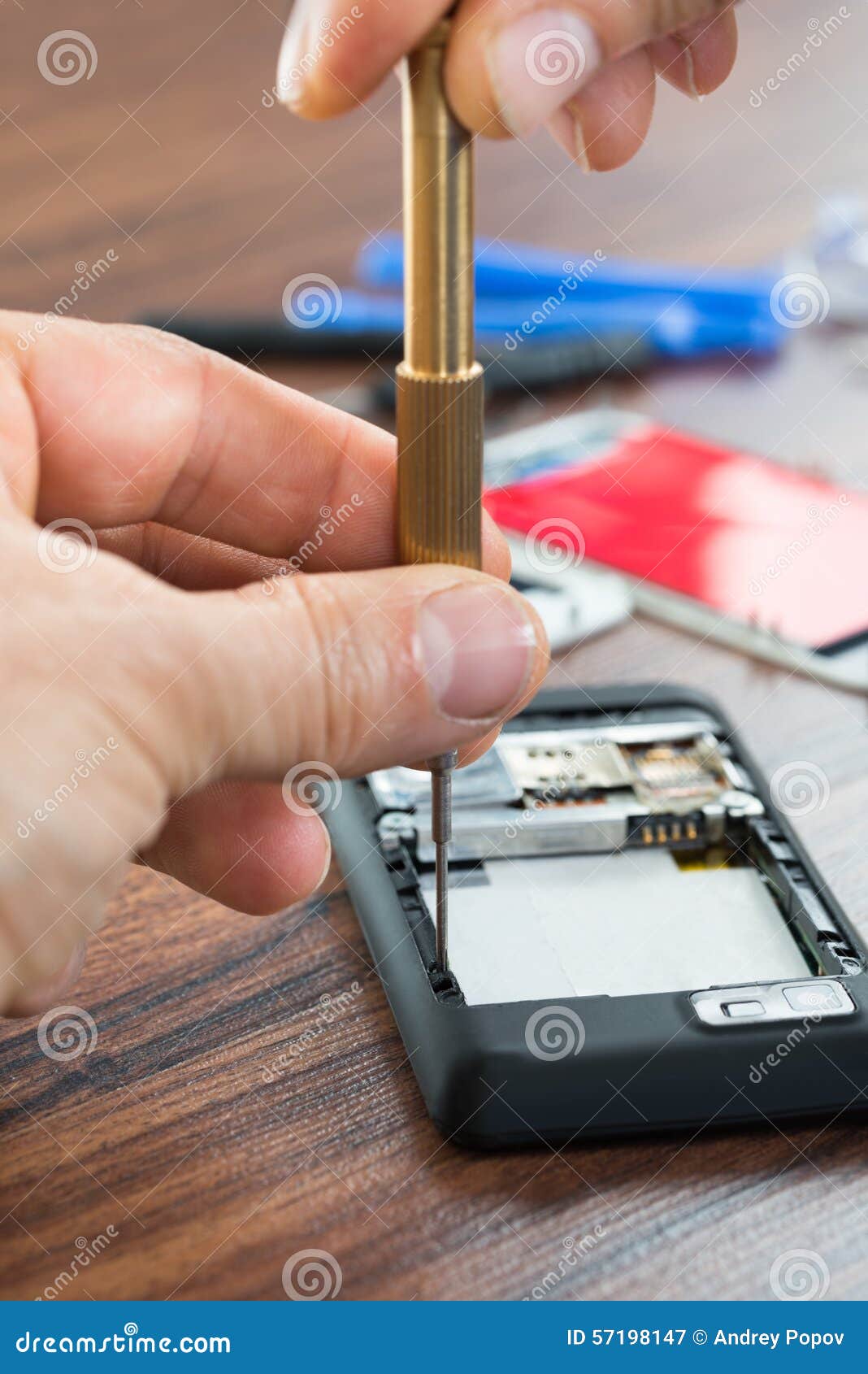 Technician Hand Fixing Cellphone Stock Image - Image of mechanism ...