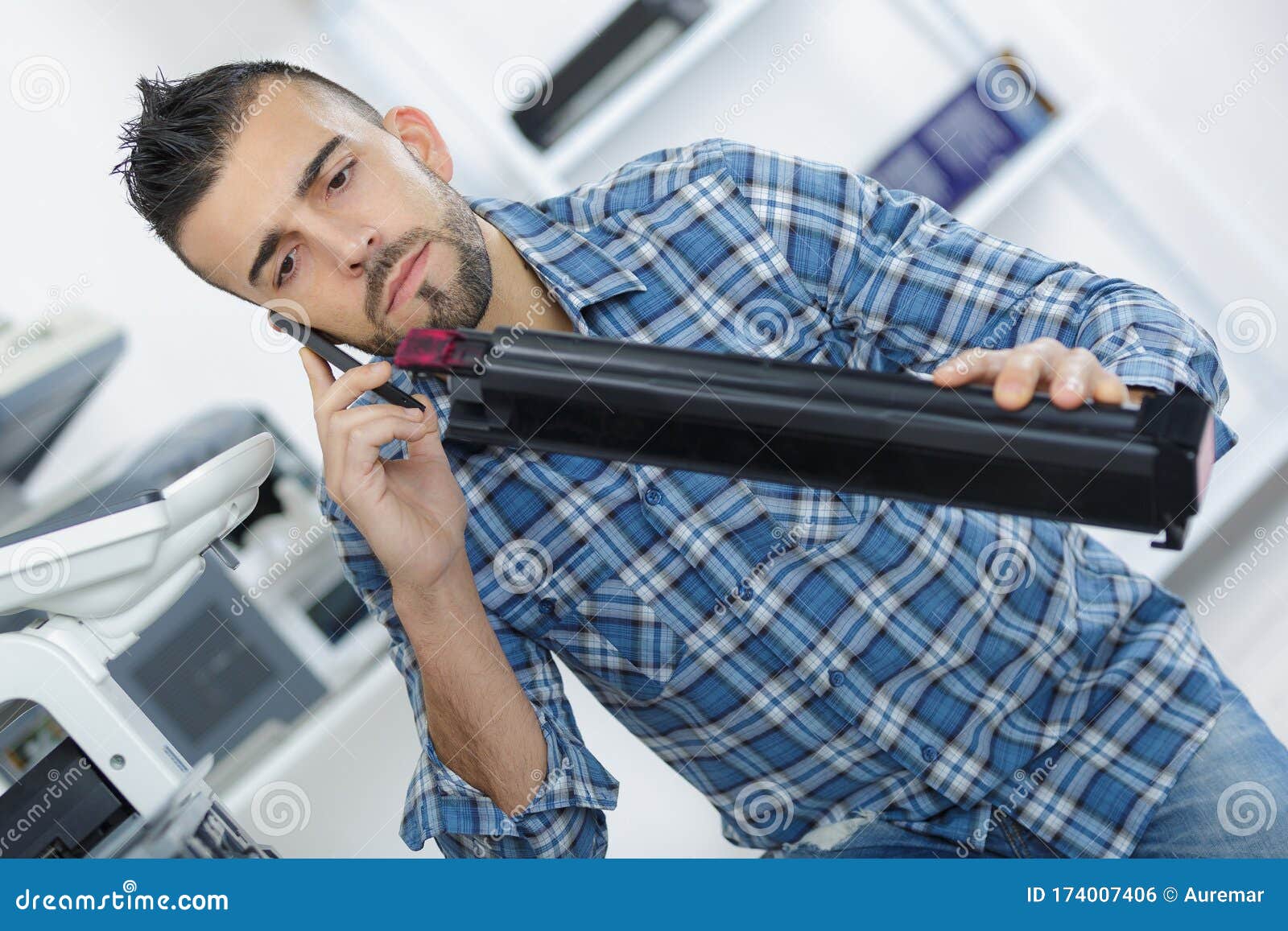 Technician Holding an Equipment Stock Photo - Image of duty, replace ...