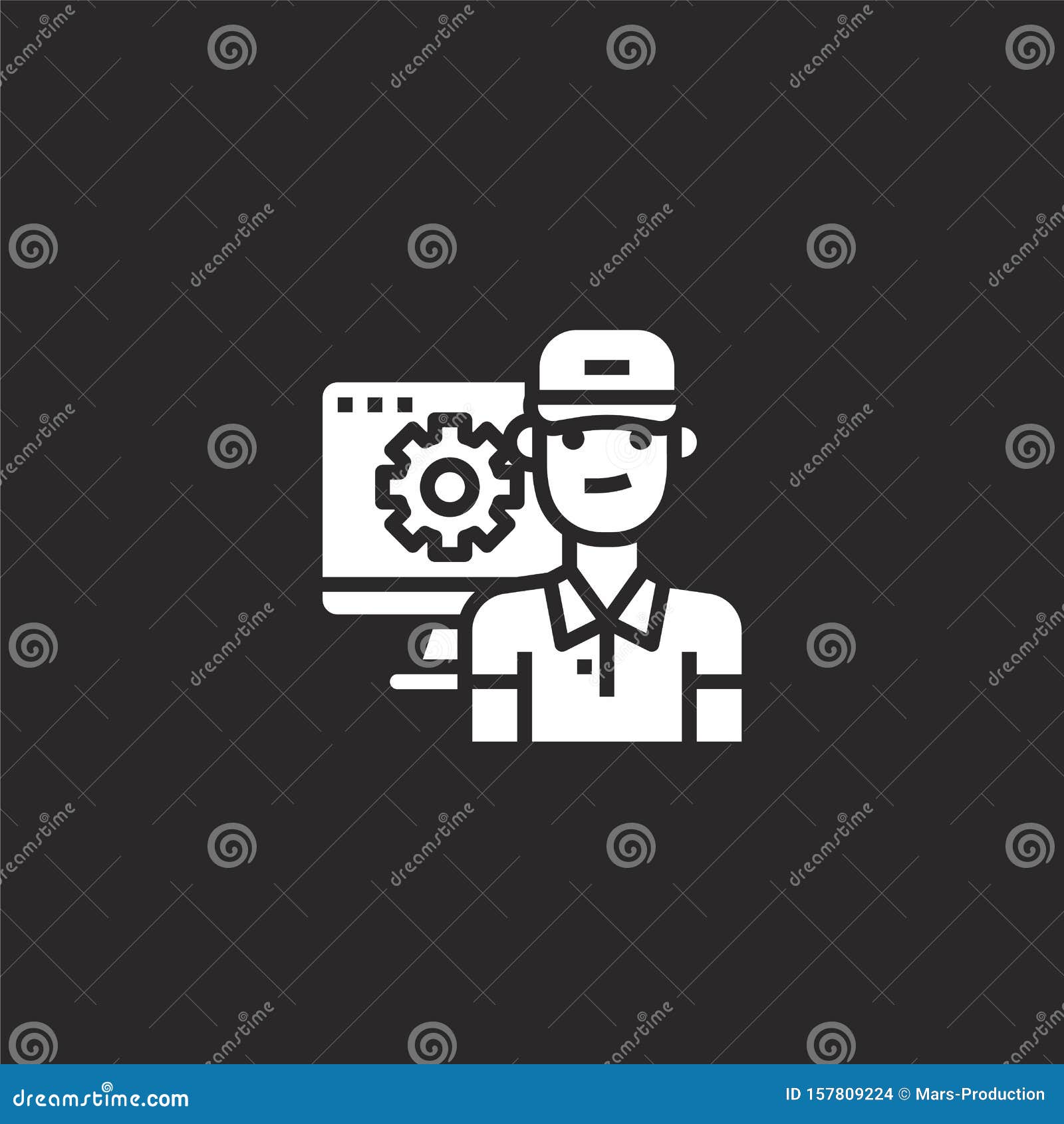 Technician Icon. Filled Technician Icon for Website Design and Mobile ...