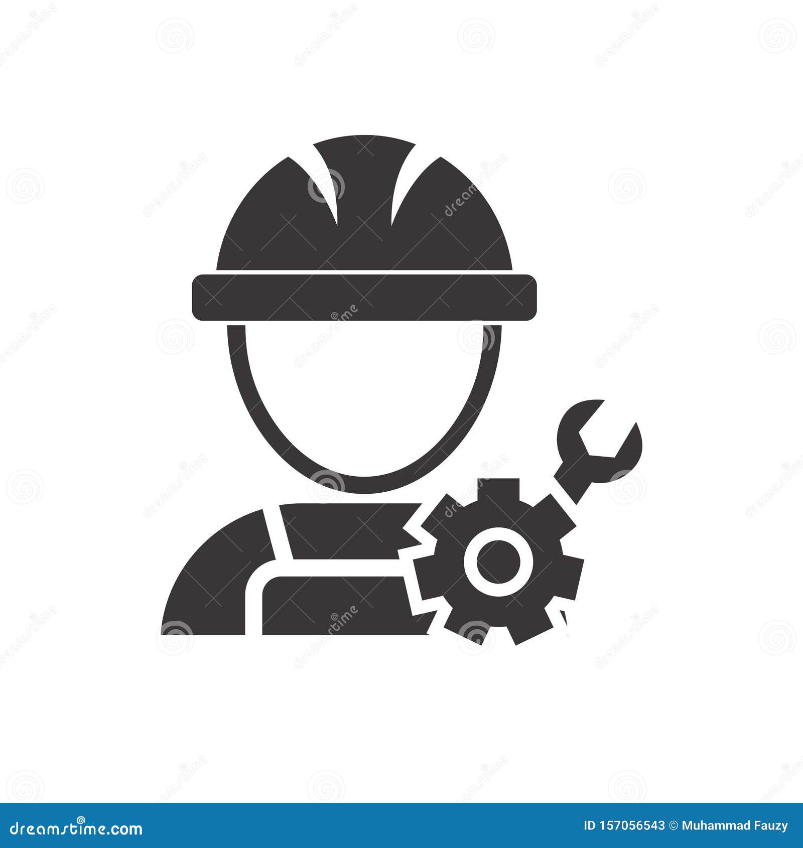 Technician Icon with Simple Silhouette Design Stock Illustration ...