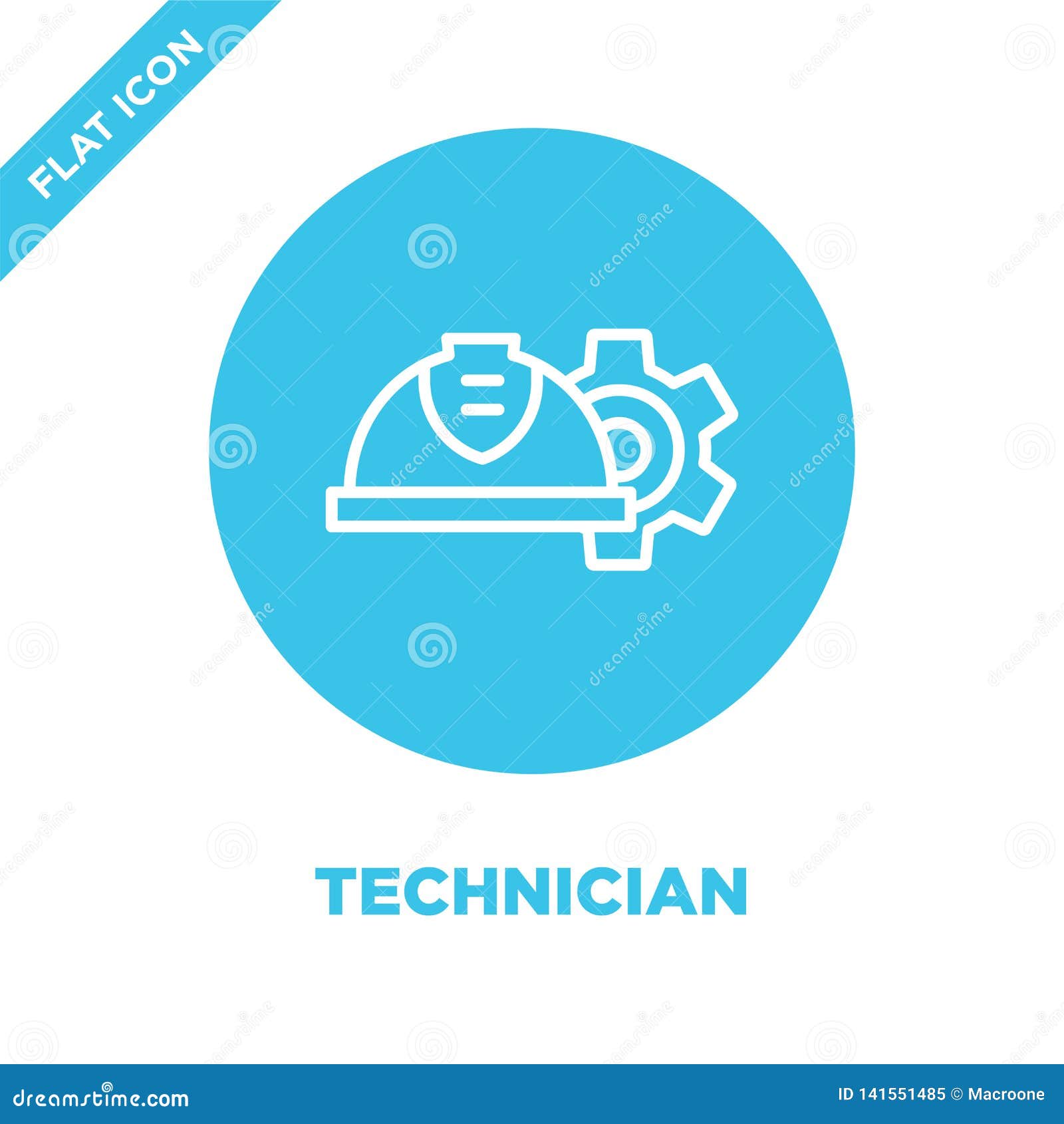 Technician Icon Vector. Thin Line Technician Outline Icon Vector ...