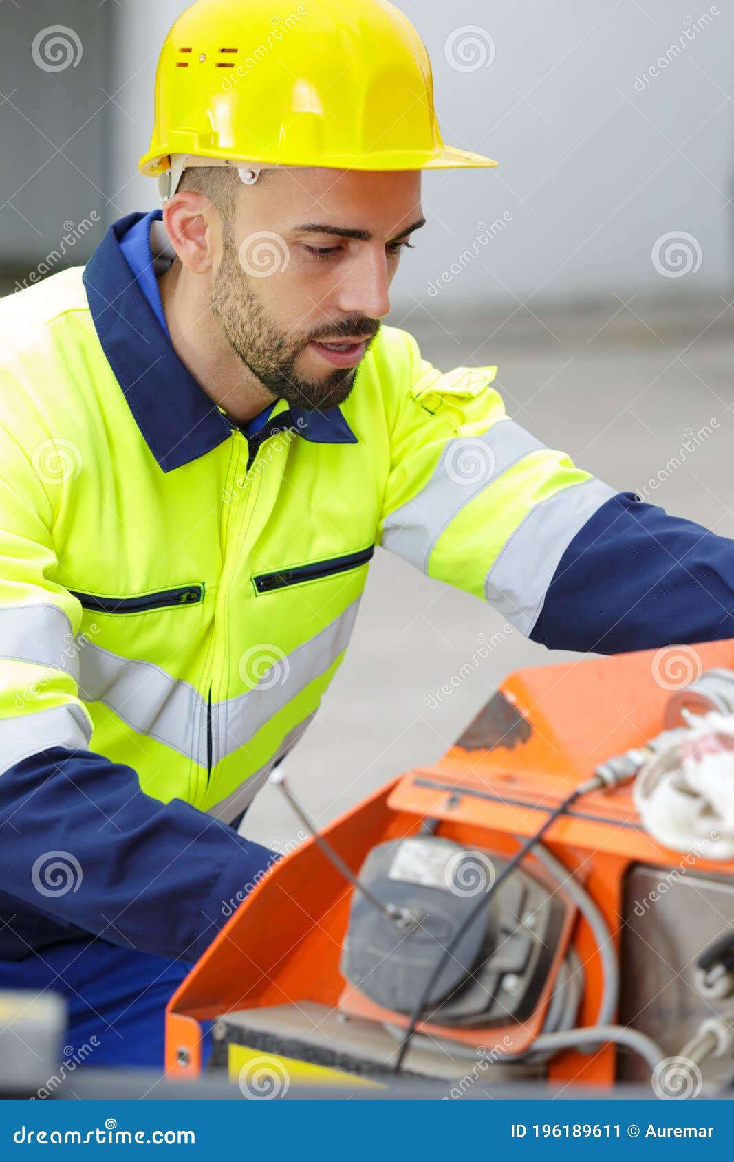 Technician Inspecting Defect on Machine Stock Image - Image of olive ...