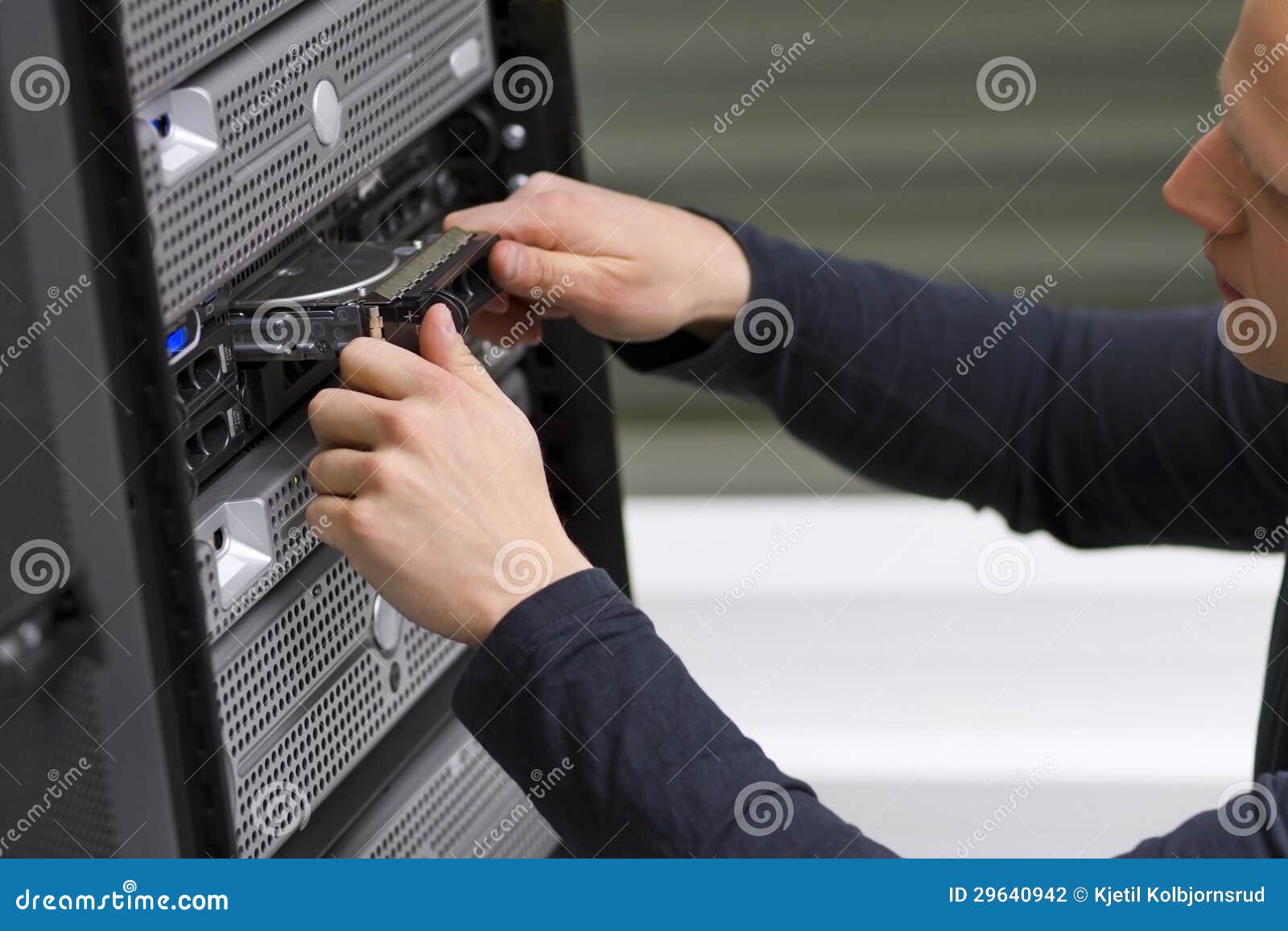 It Technician Install a Harddrive Stock Photo - Image of equipment ...