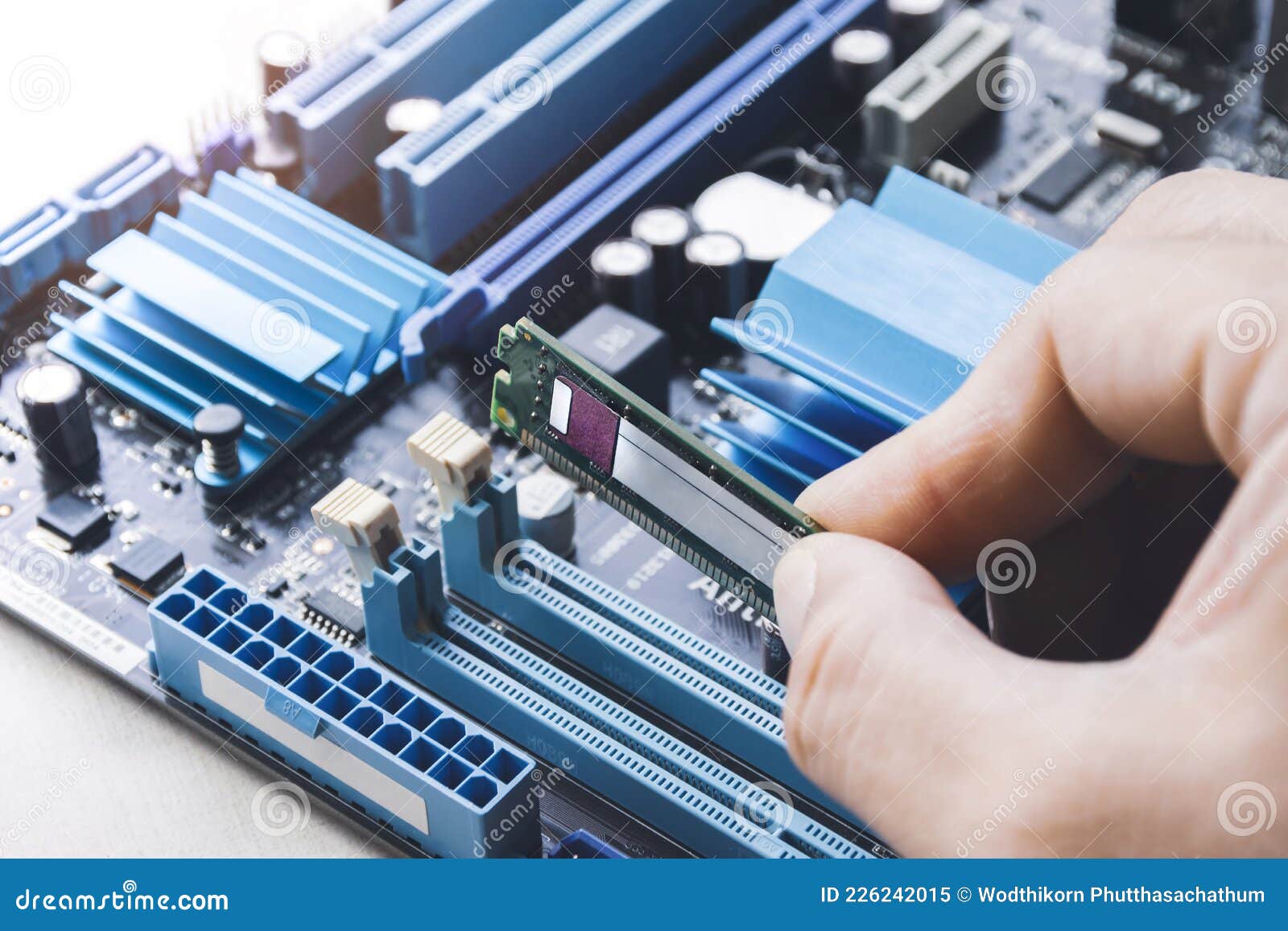 Technician Install New RAM Random-access Memory To Memory Slot Stock ... Technician Install New RAM Random-access Memory To Memory Slot Stock ...
