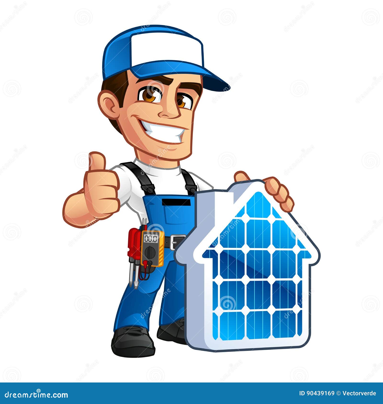 Technician Installer Of Solar Panels Cartoon Vector | CartoonDealer.com ...