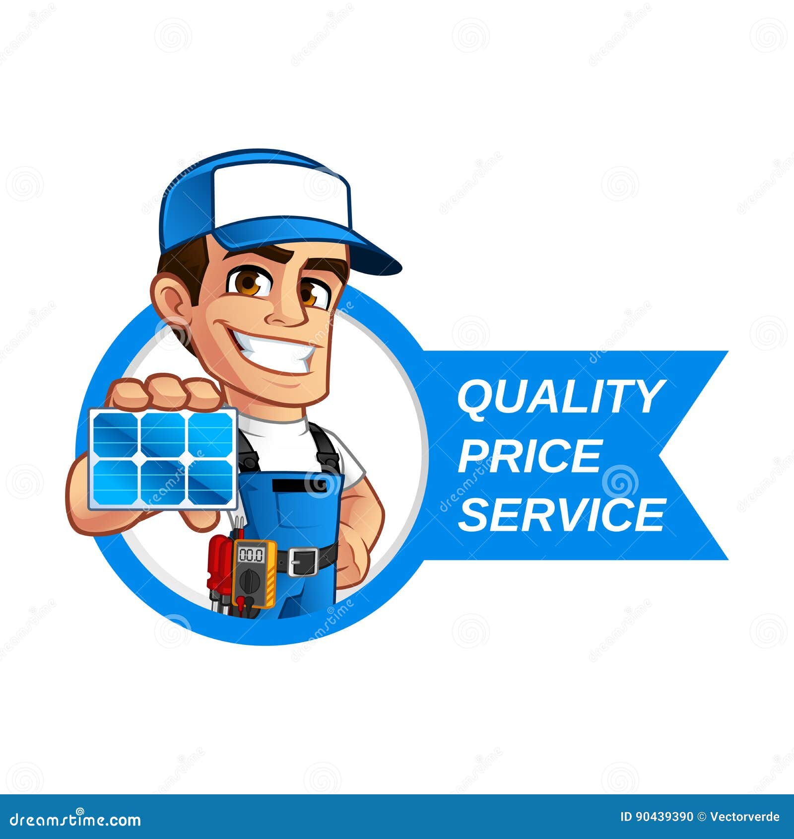 Technician Installer Of Solar Panels Cartoon Vector | CartoonDealer.com ...
