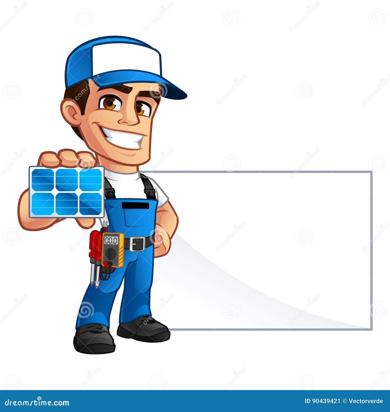 Technician Installer Of Solar Panels Cartoon Vector | CartoonDealer.com ...