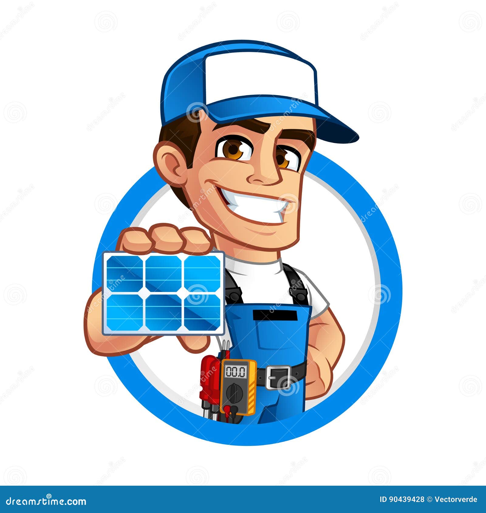 Technician Installer Of Solar Panels Cartoon Vector | CartoonDealer.com ...