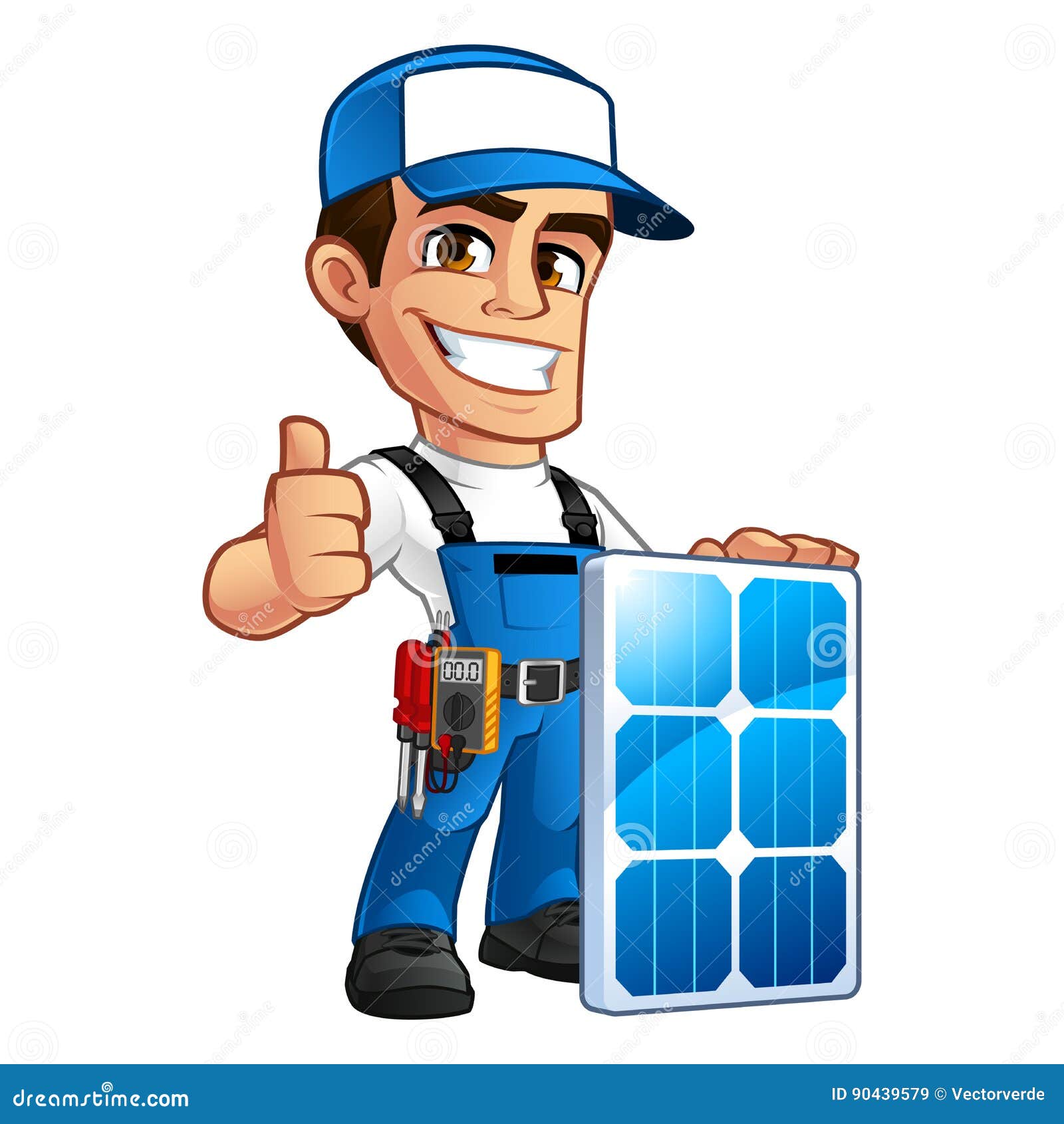 Technician Installer Of Solar Panels Cartoon Vector | CartoonDealer.com ...