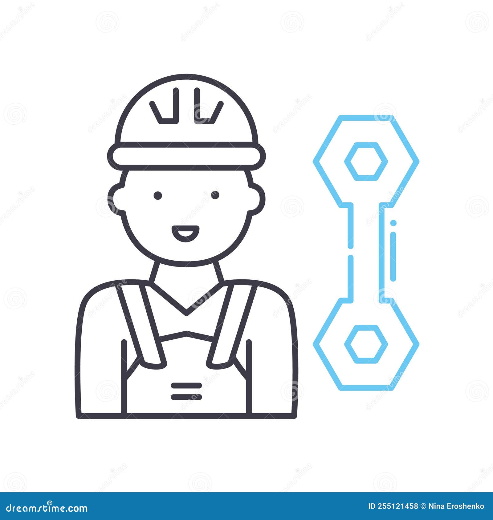 Technician Line Icon, Outline Symbol, Vector Illustration, Concept Sign ...