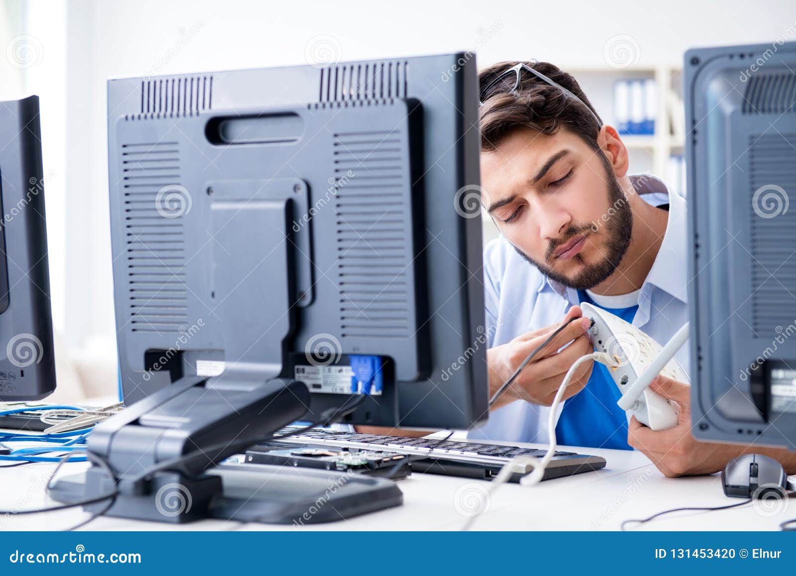 The it Technician Looking at it Equipment Stock Photo - Image of ...