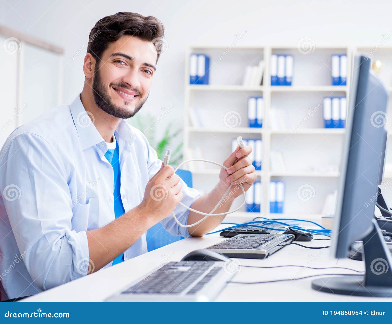 It Technician Looking at it Equipment Stock Photo - Image of internet ...