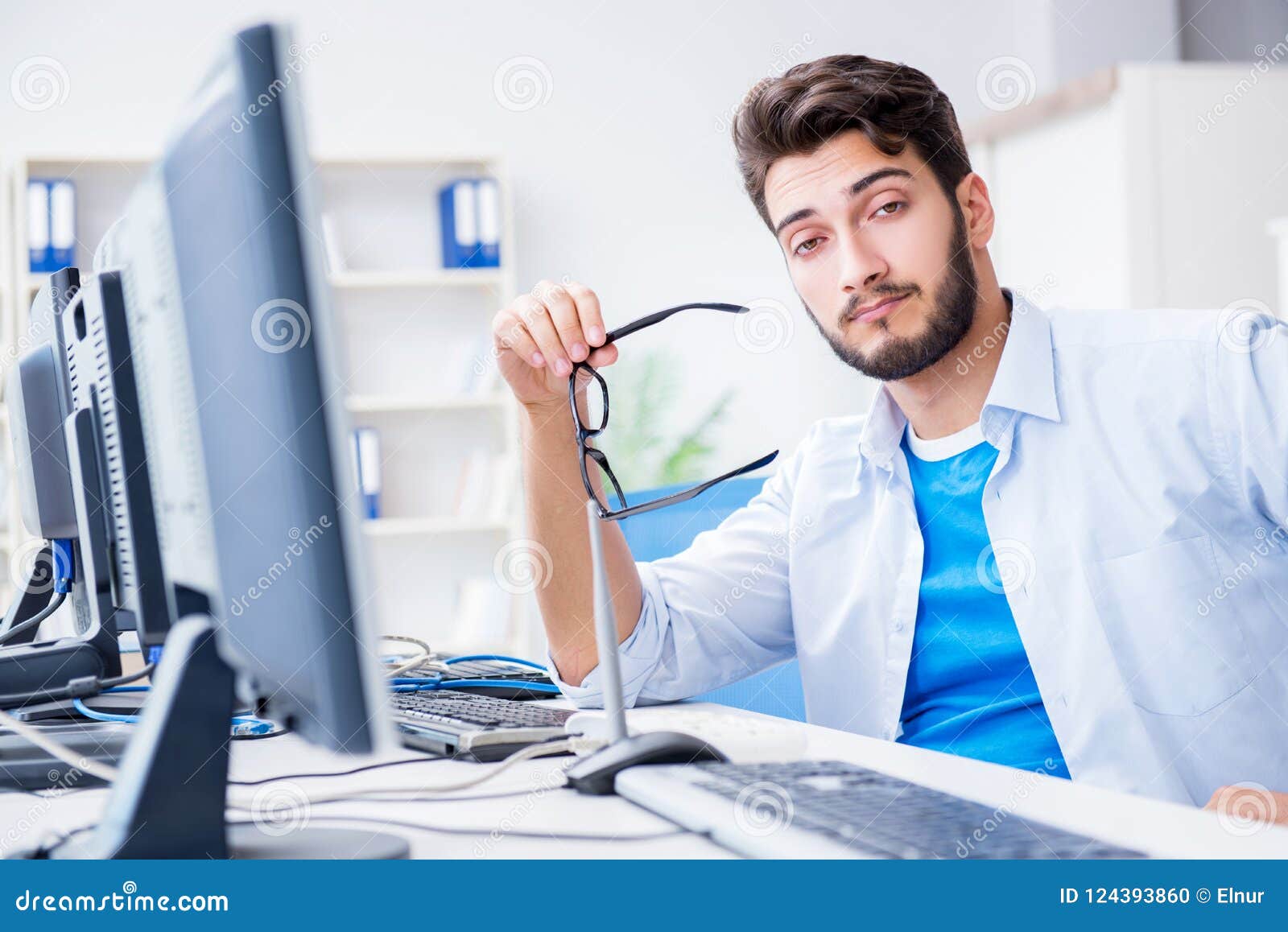 The it Technician Looking at it Equipment Stock Photo - Image of ...