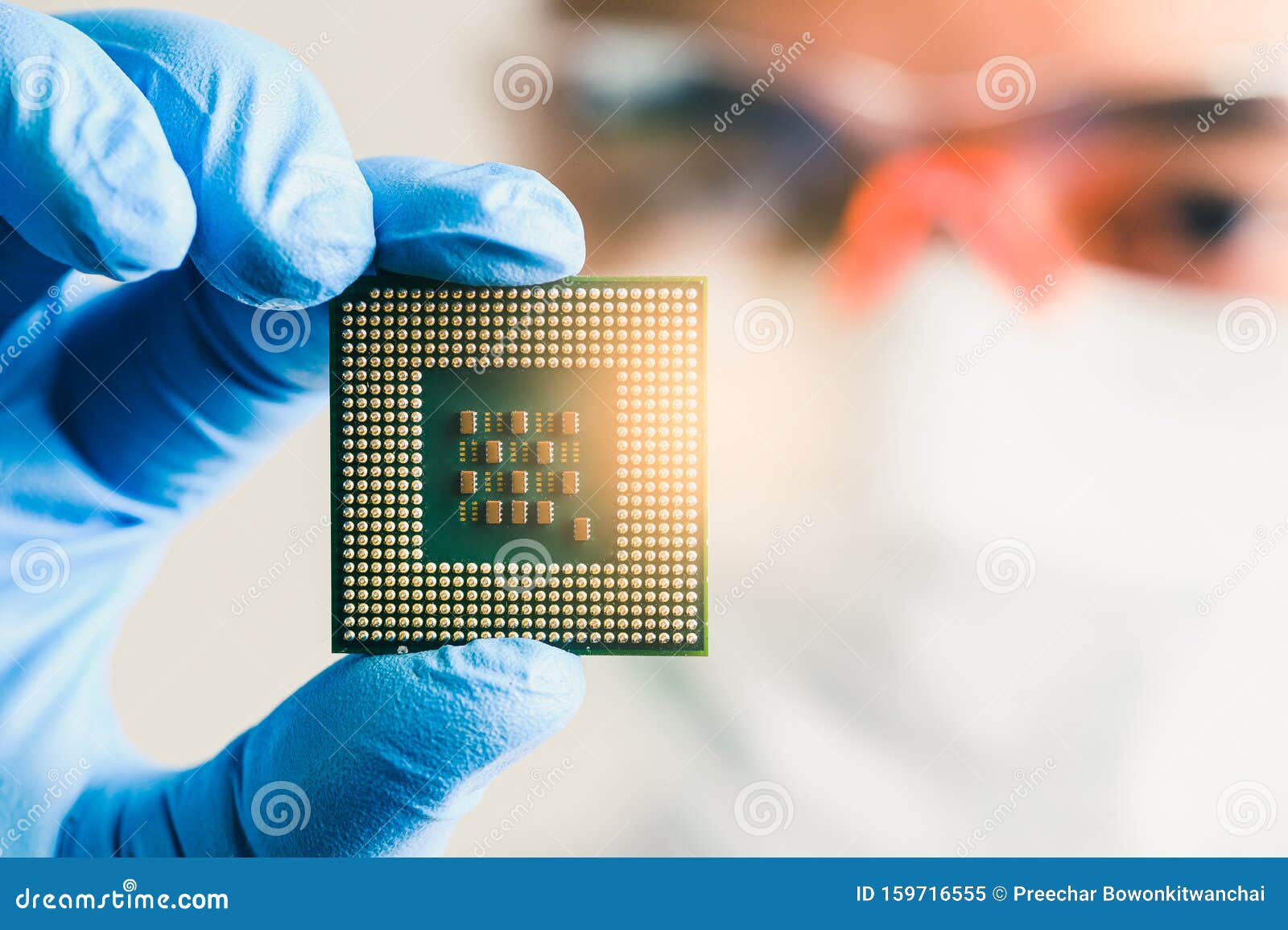 The Technician Looking To the CPU for Analyzing in the Lab. the Concept ...