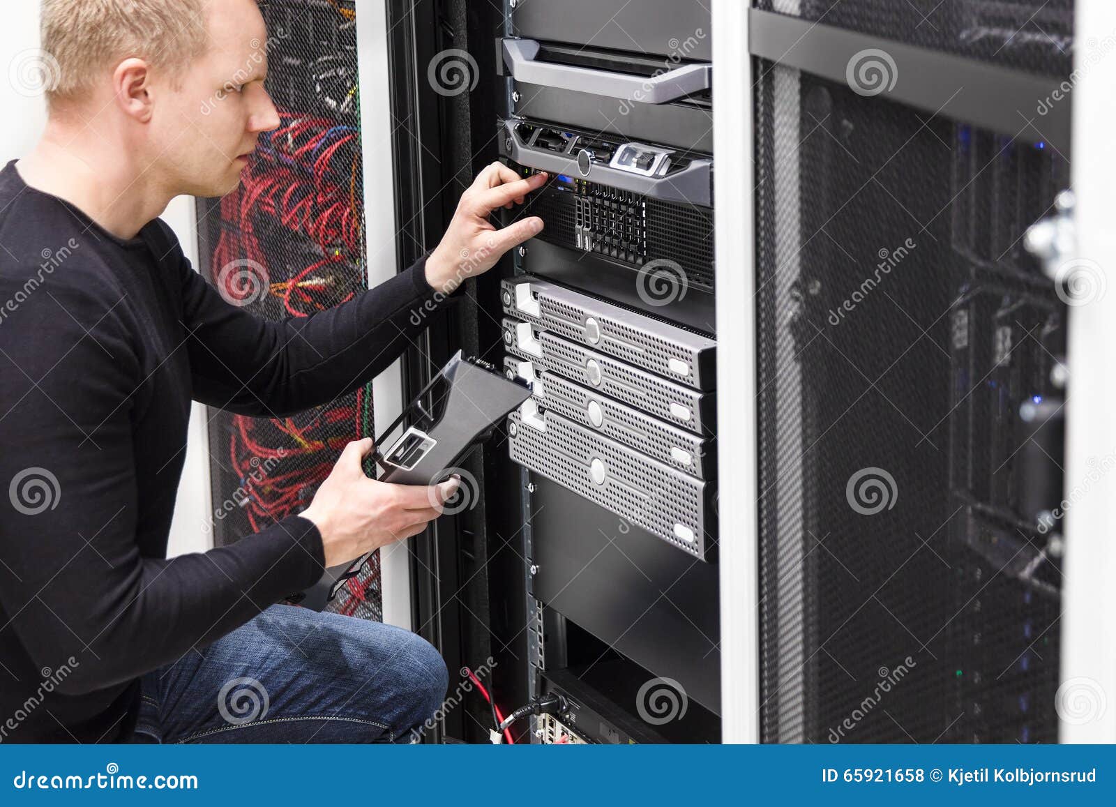 It Technician Maintain Servers an SAN in Datacenter Stock Photo - Image ...