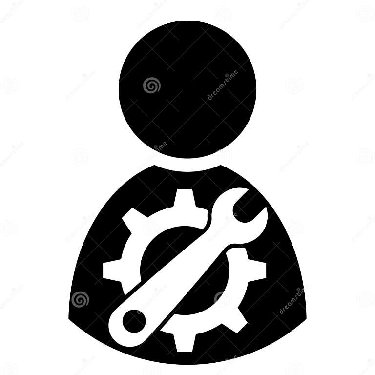 Technician Maintenance Icon Symbol Sign Isolate on White Background ...