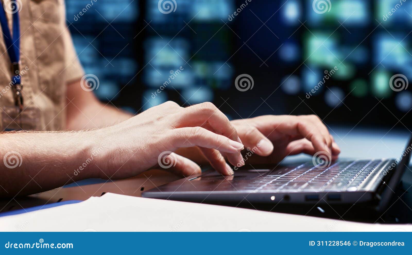 Technician Maintenancing Server Rigs Stock Photo - Image of internet ...