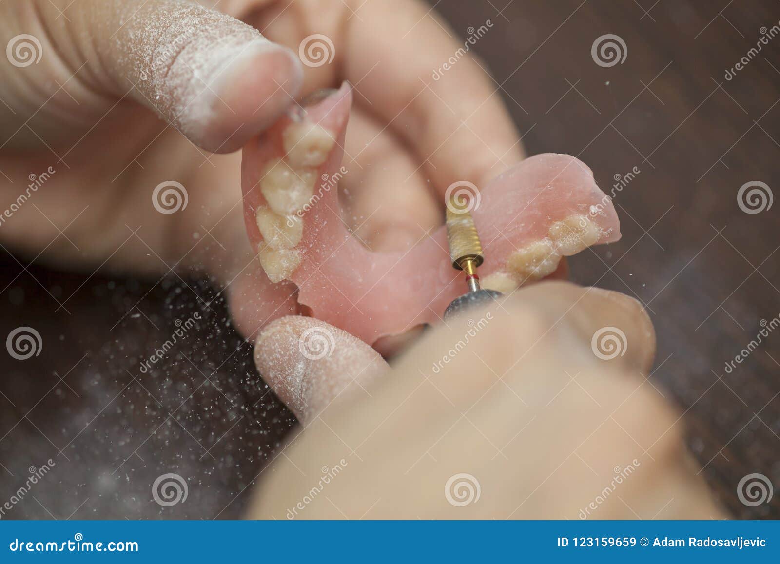 Technician Make Denture Prothesis in Dental Laboratory Stock Image ...
