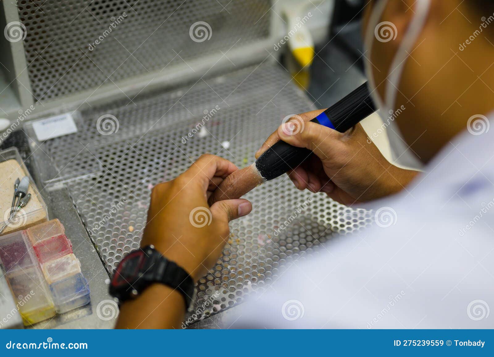 Technician Making and Checking Prosthetic Limb at Prosthetic Workshop ...