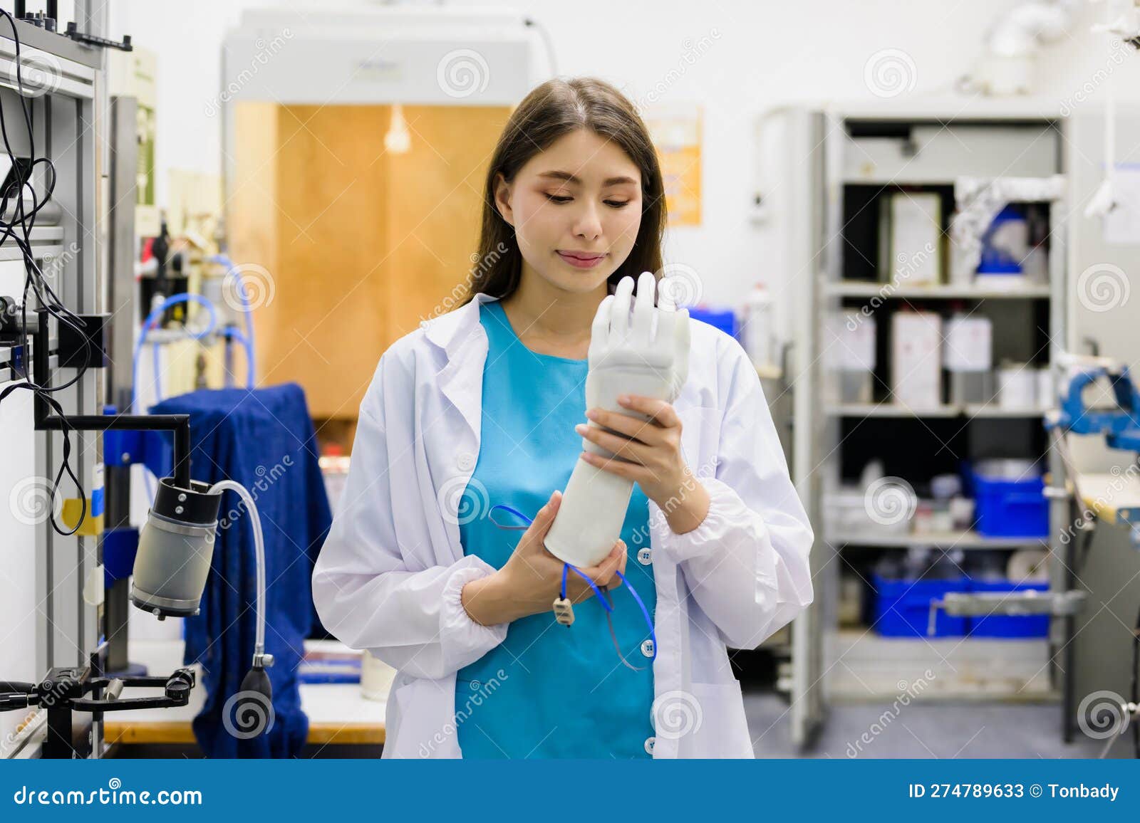 Technician Making and Checking Prosthetic Limb at Prosthetic Workshop ...