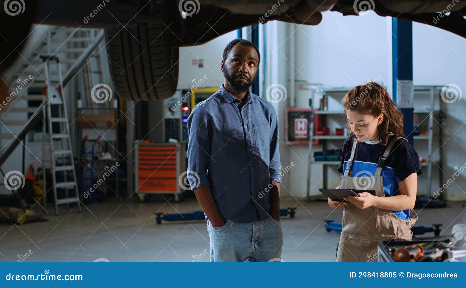 Technician and Man Look for Car Parts Stock Image - Image of vehicle ...