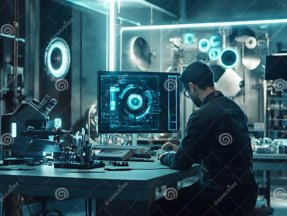A Technician in a Modern Lab, Using Advanced Tools To Check the ...