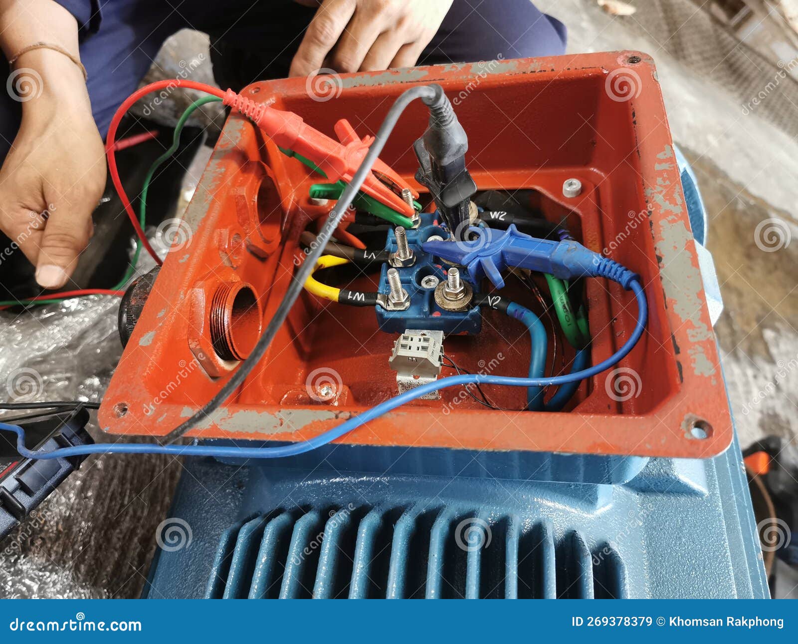 Technician Open Box of Electric Motor for Inspection and Insulation ...