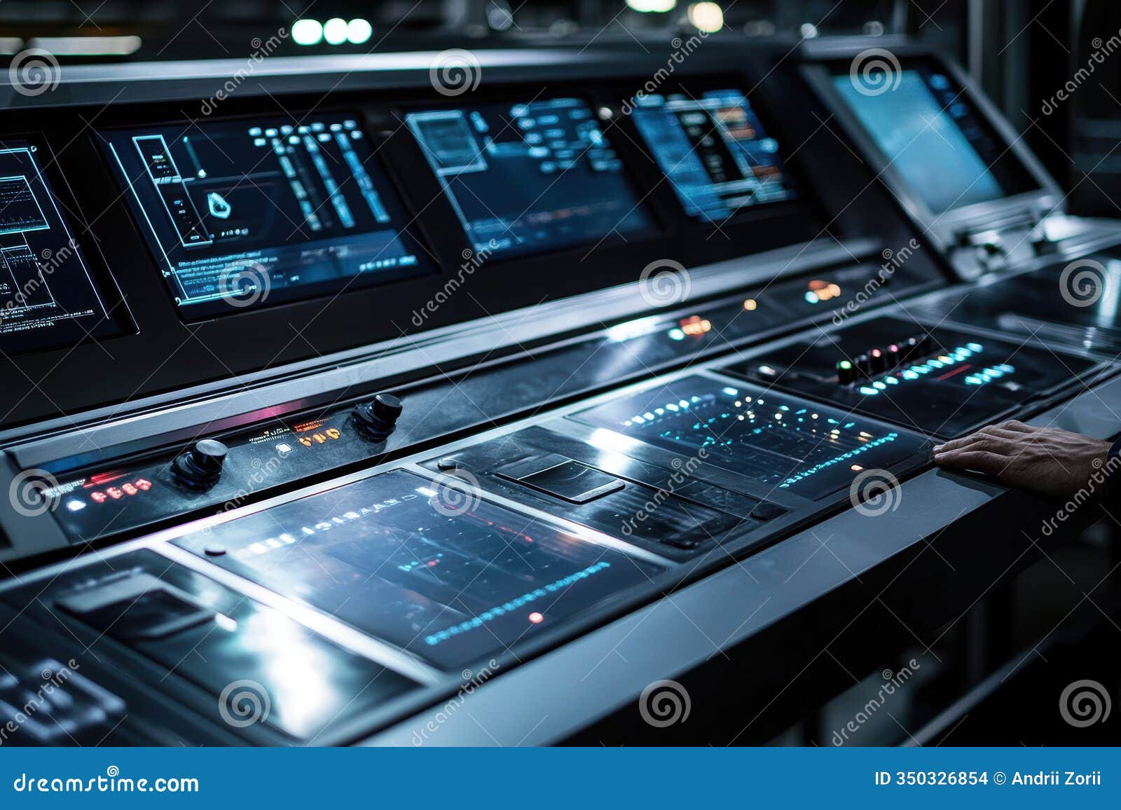 Technician Operating Control Panel in High-Tech Conveyor System for ...