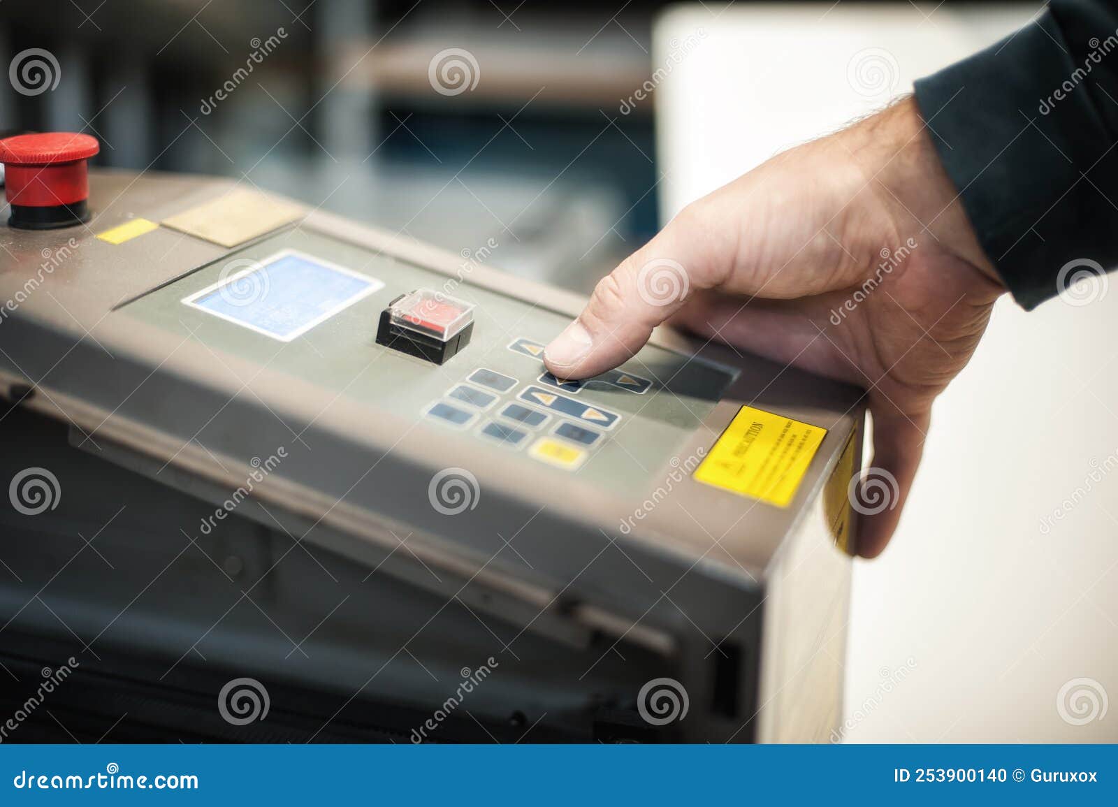Technician Operator Checking Status on Touchscreen Front Display ... Technician Operator Checking Status on Touchscreen Front Display ...