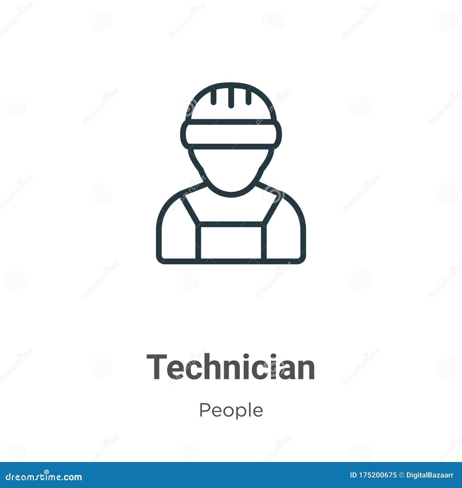 Technician Outline Vector Icon. Thin Line Black Technician Icon, Flat ...