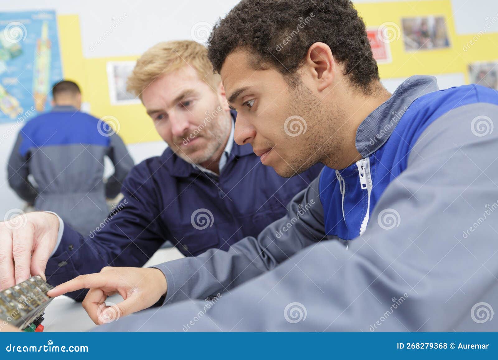 Technician Pointing at Machine Defect Stock Photo - Image of engineer ...