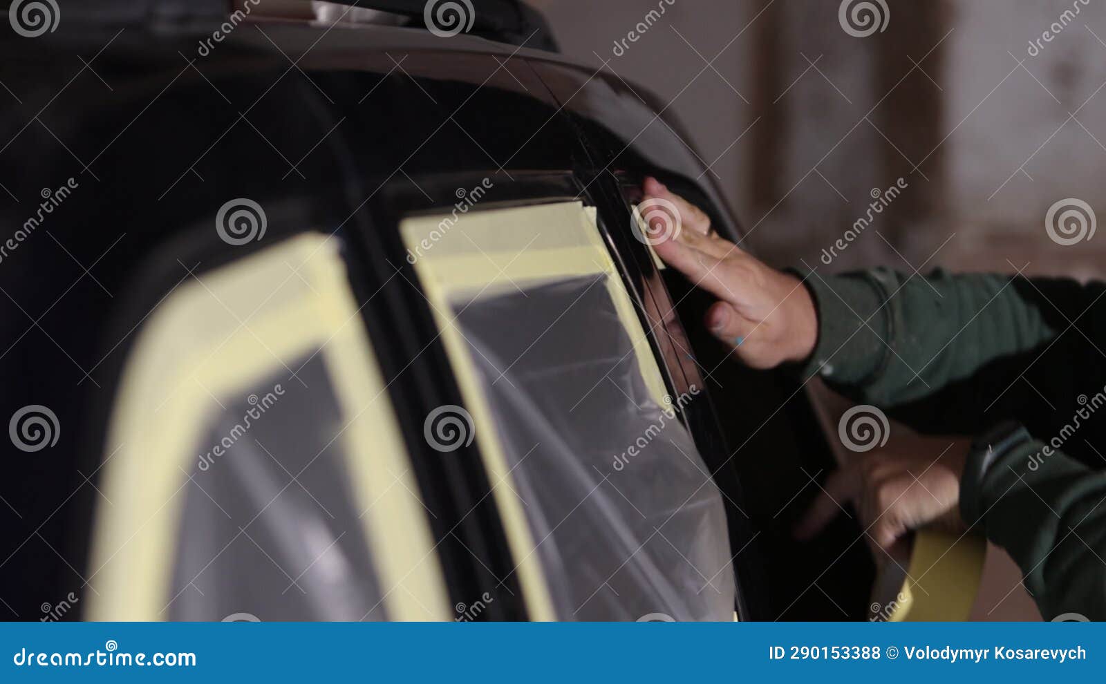 Technician Preparation, Using Tape, Masking Process Stock Footage ...