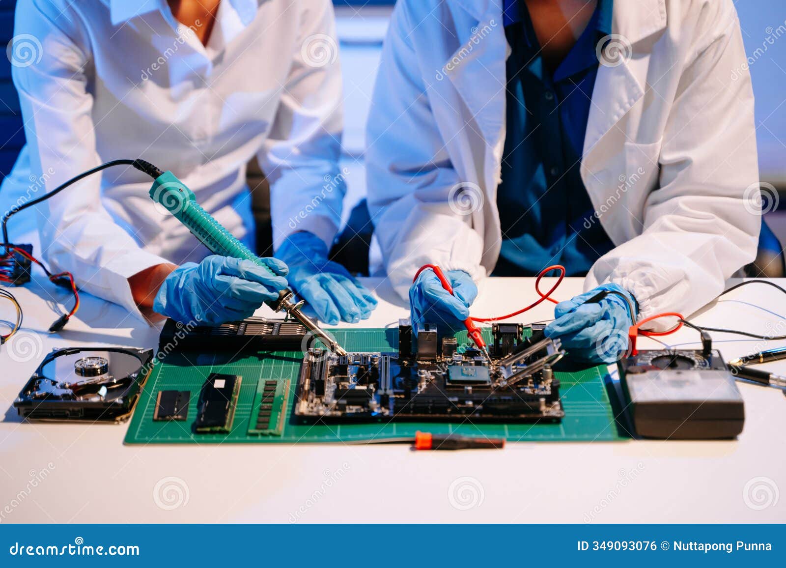 The Technician is Putting the CPU on the Socket of the Computer ...
