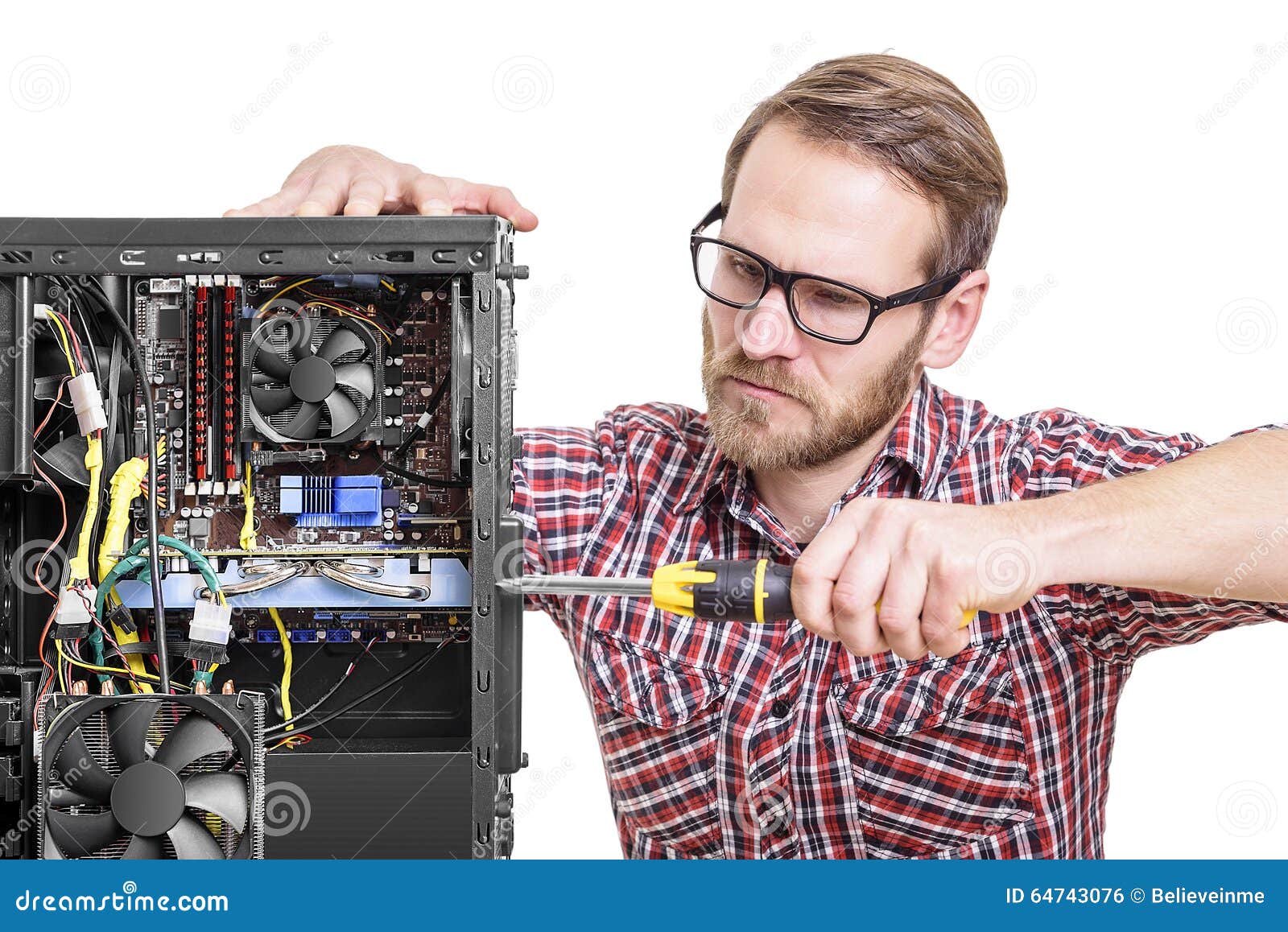 Technician Repair Assembles Computer Stock Photo - Image of engineering ...