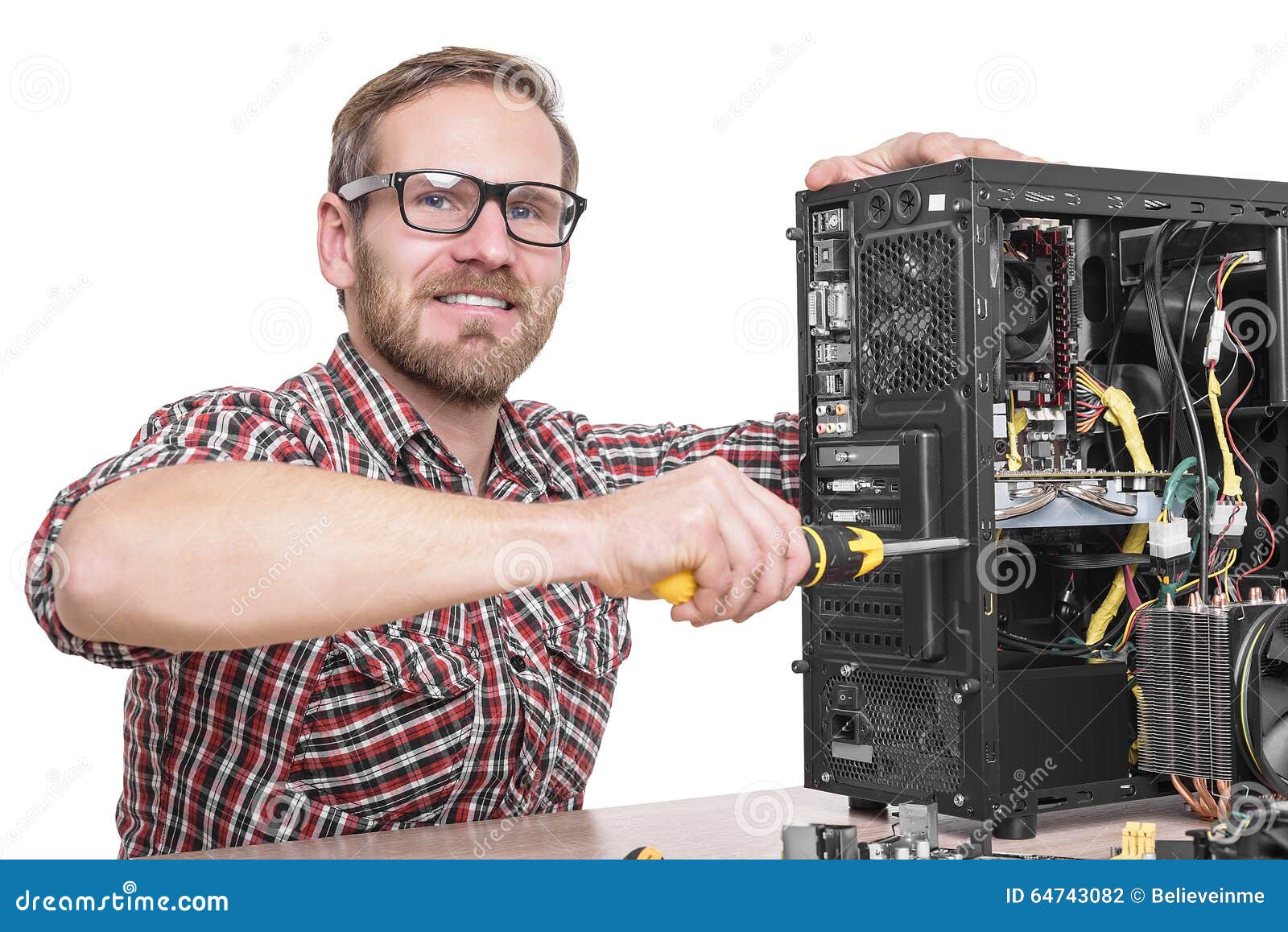 Technician Disassemble Microwave Reley On White Background, , Home ...