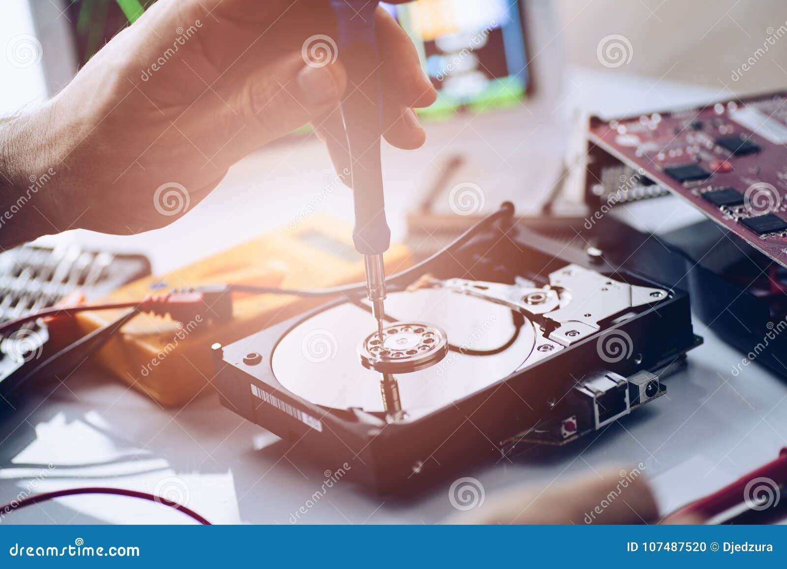 Technician Repairing Broken Hard Disk Drive Stock Photo - Image of hand ... Technician Repairing Broken Hard Disk Drive Stock Photo - Image of hand ...