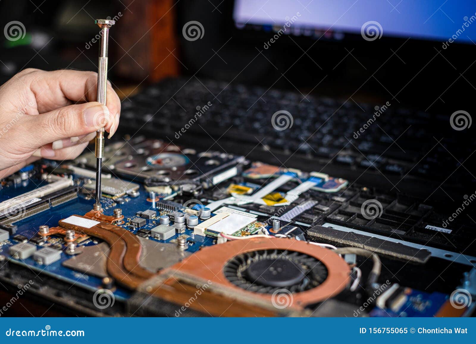 Technician Repairing Broken Laptop Notebook Computer Stock Image ...