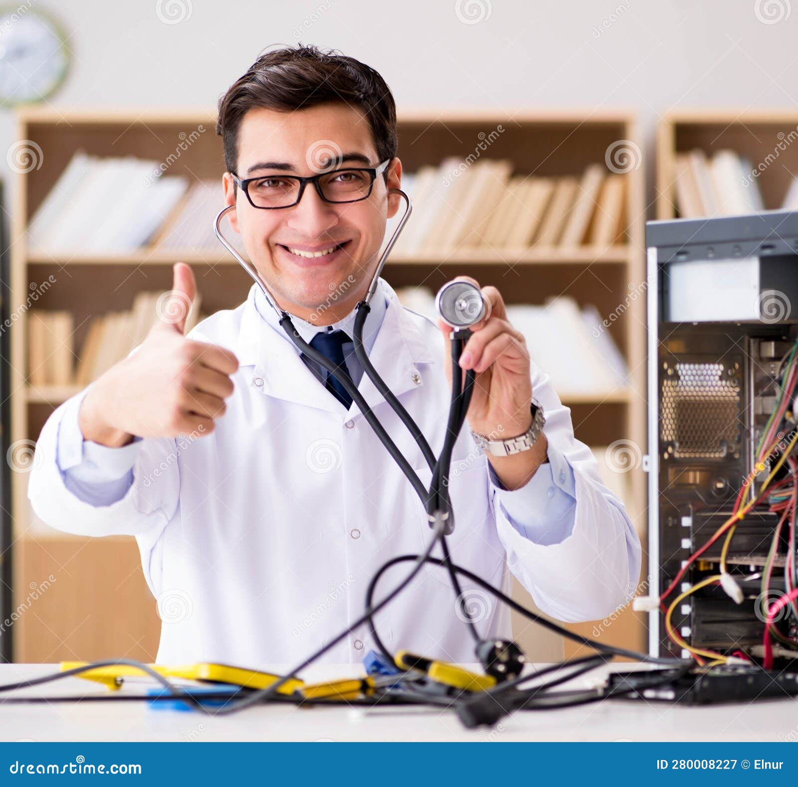 It Technician Repairing Broken Pc Desktop Computer Stock Image - Image ...