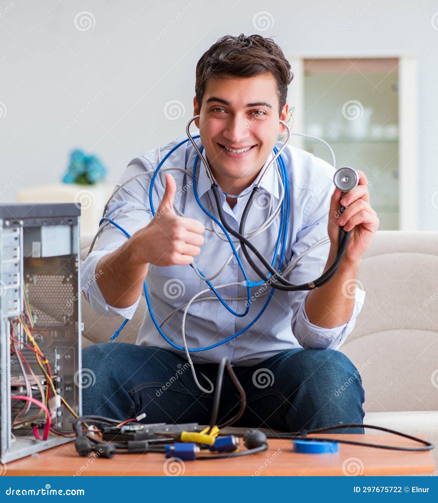 It Technician Repairing Broken Pc Desktop Computer Stock Photo - Image ...