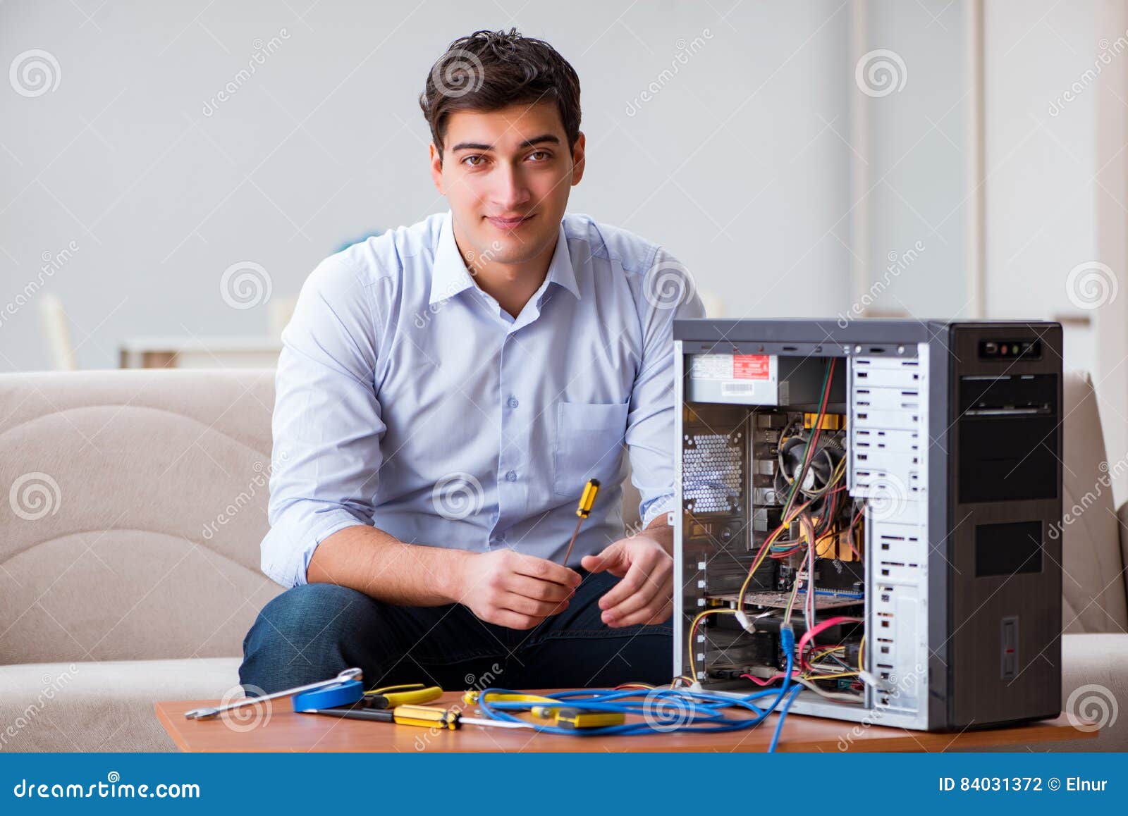 The it Technician Repairing Broken Pc Desktop Computer Stock Photo ...