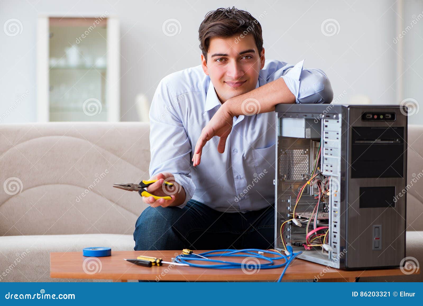 The it Technician Repairing Broken Pc Desktop Computer Stock Image ...