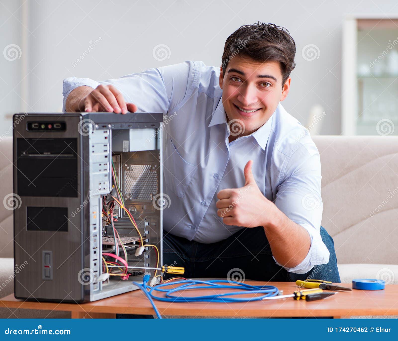 It Technician Repairing Broken Pc Desktop Computer Stock Photo - Image ...